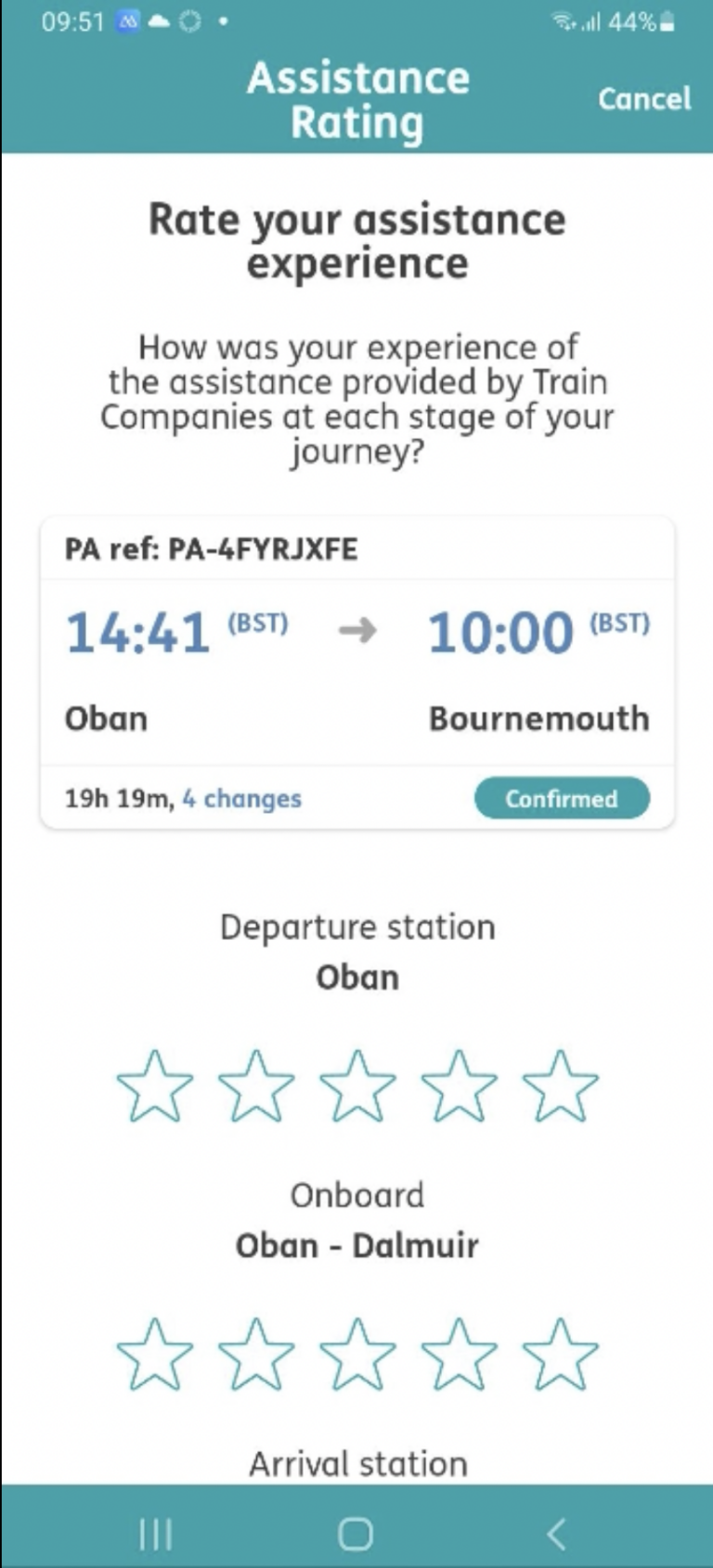 The new Passenger Assistance app feature: Ratings - Passenger Assistance